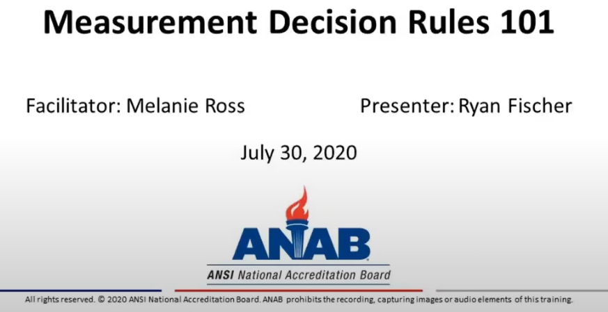 Measurement Decision Rules 101 | ANAB Webinar