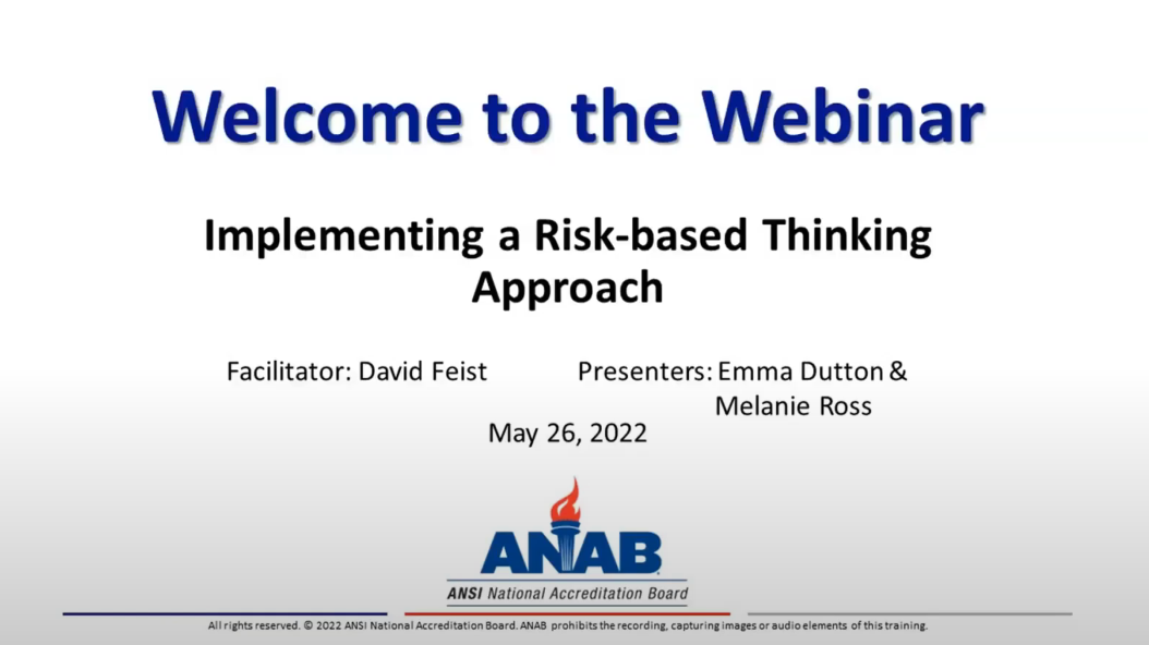 ANAB Webinars